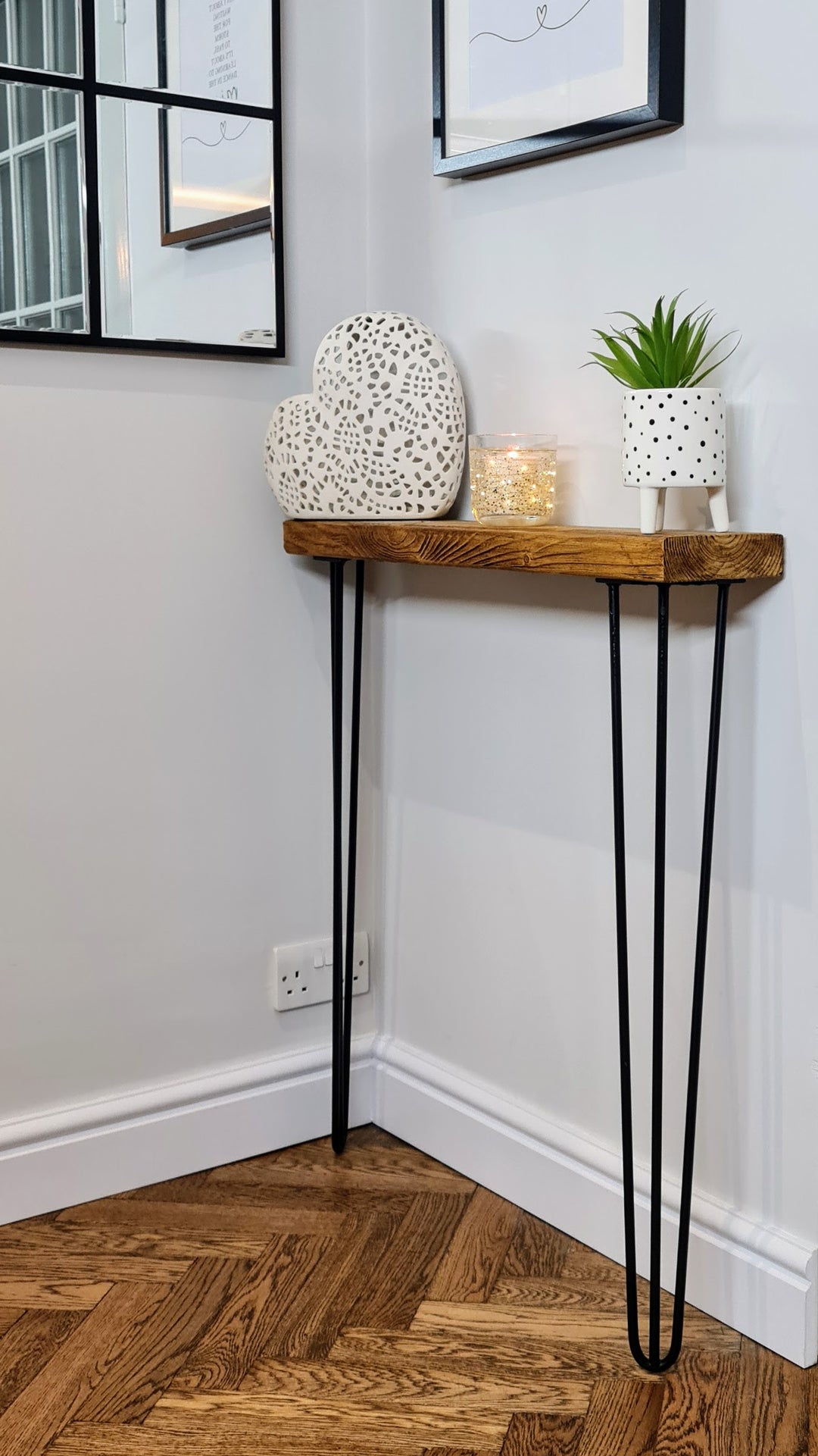 Narrow hallway table with hairpin legs store